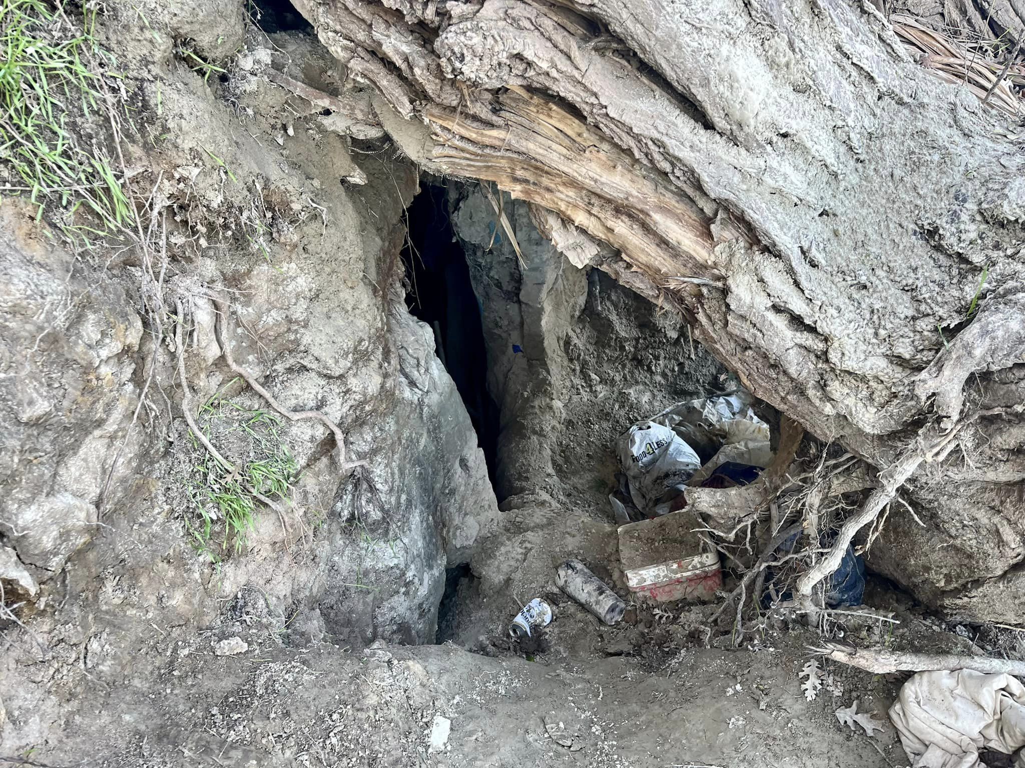 Homeless people removed from furnished caves in Modesto