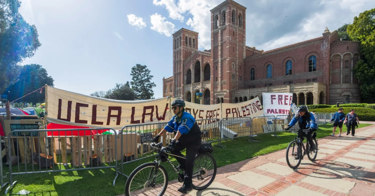 Chaos at UCLA: university cancels classes after Palestinian protester ...